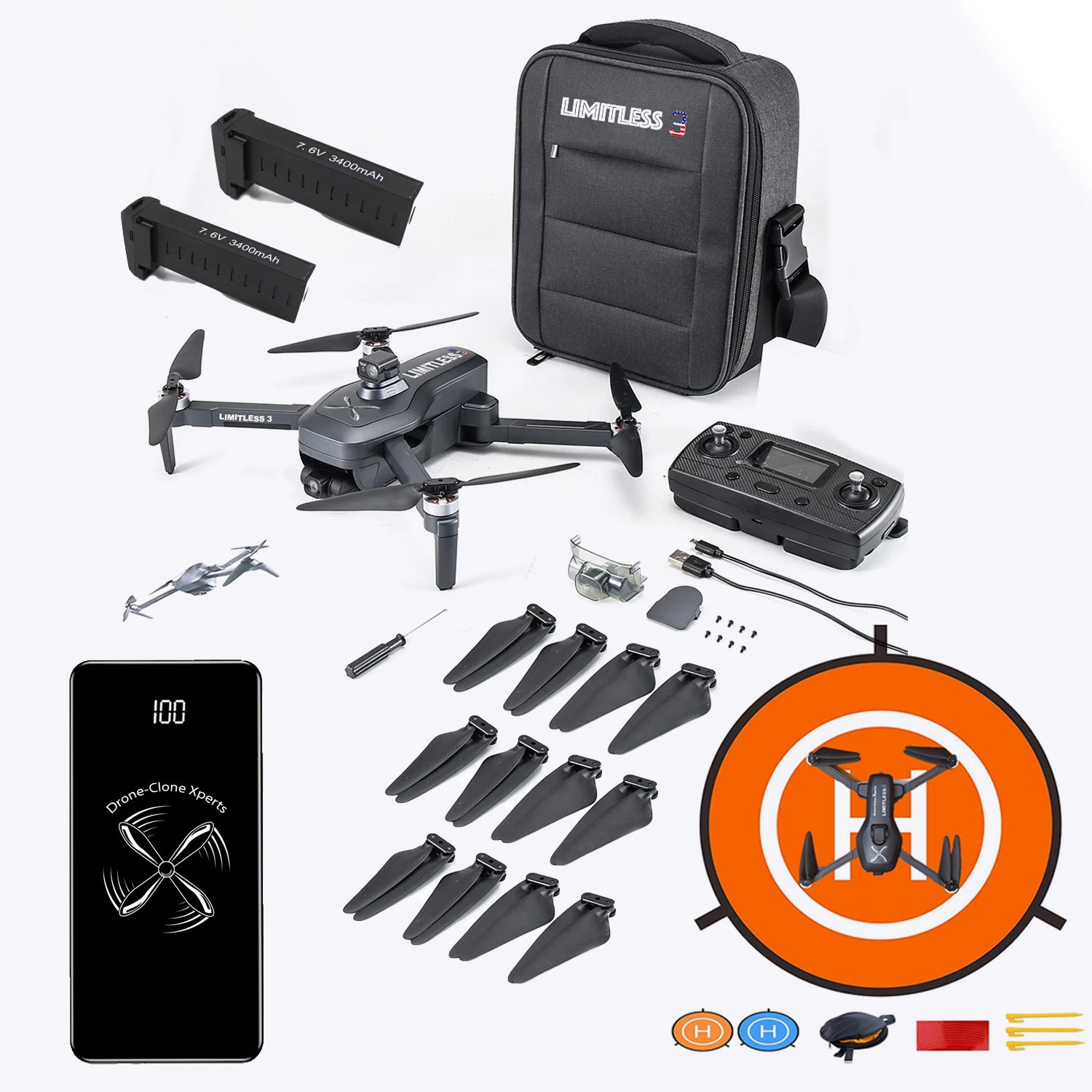 LIMITLESS 4S FLY MORE BUNDLE – Drone-Clone Xperts, Inc