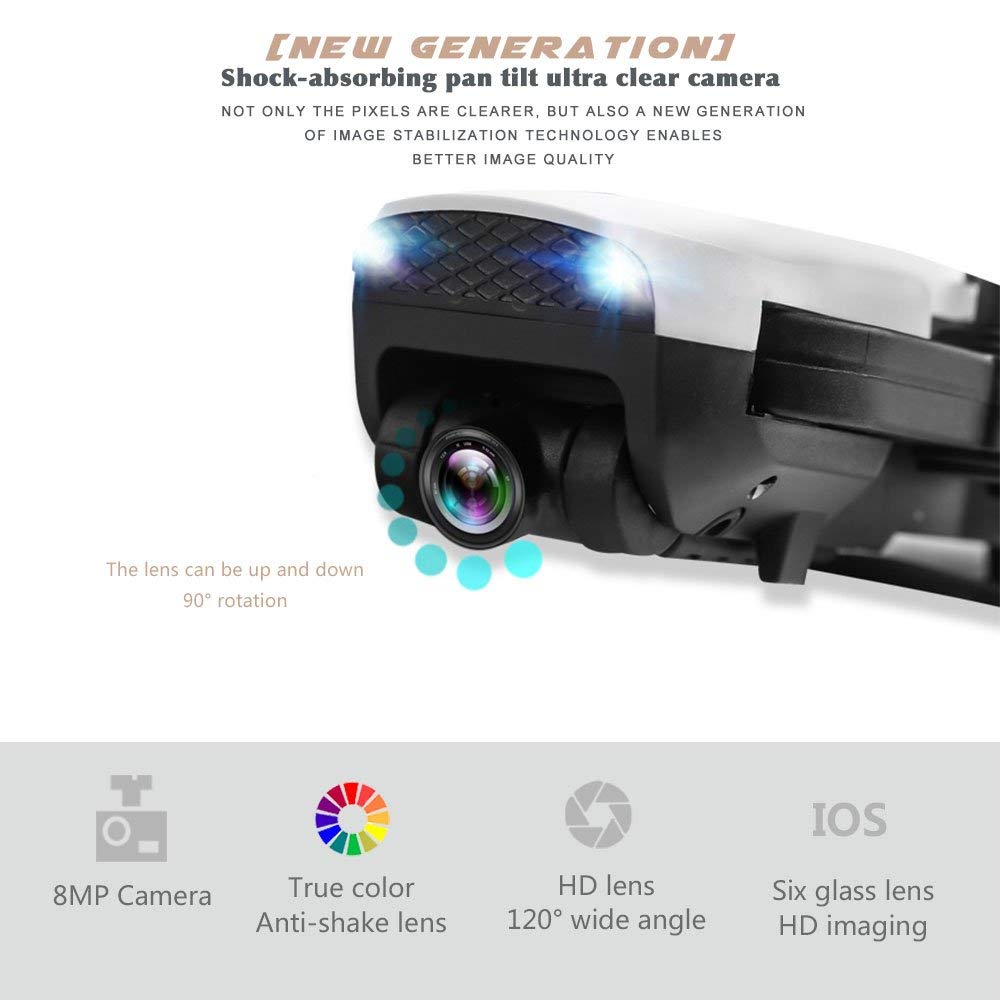 Quadair 4K Drone Pro UHD Dual Camera WiFi FPV 20min Flight Follow Me Gesture Control 2 Batteries Red